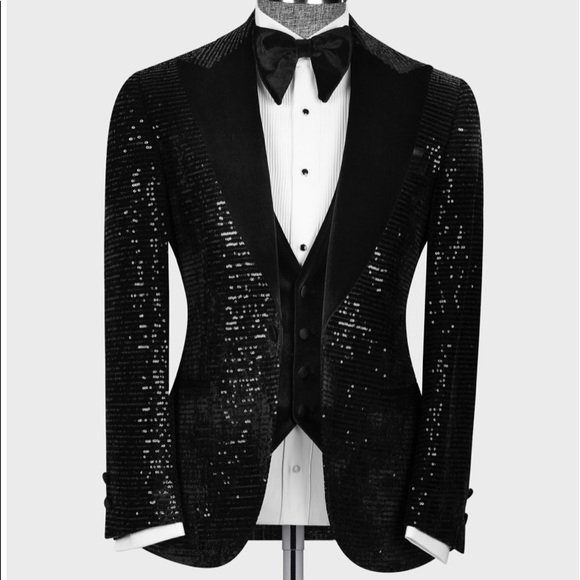 Suits & Blazers | Mens Black Patterned Tuxedo | Poshmark